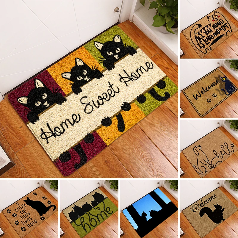 Cute-Cat-Door-Mat-Kitchen-Carpet-Welcome-Floor-Mats-for-Living-Room ...