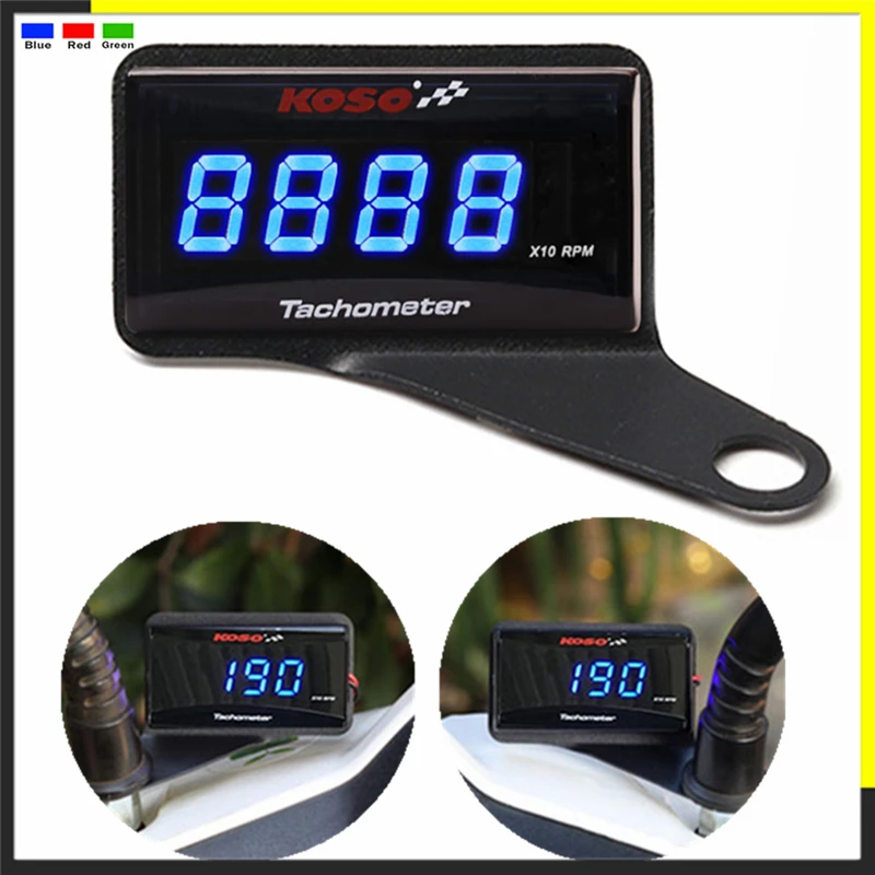 Koso Mini Rpm Meter Digital Square Lcd Display Engine Tach Hour Meter ...