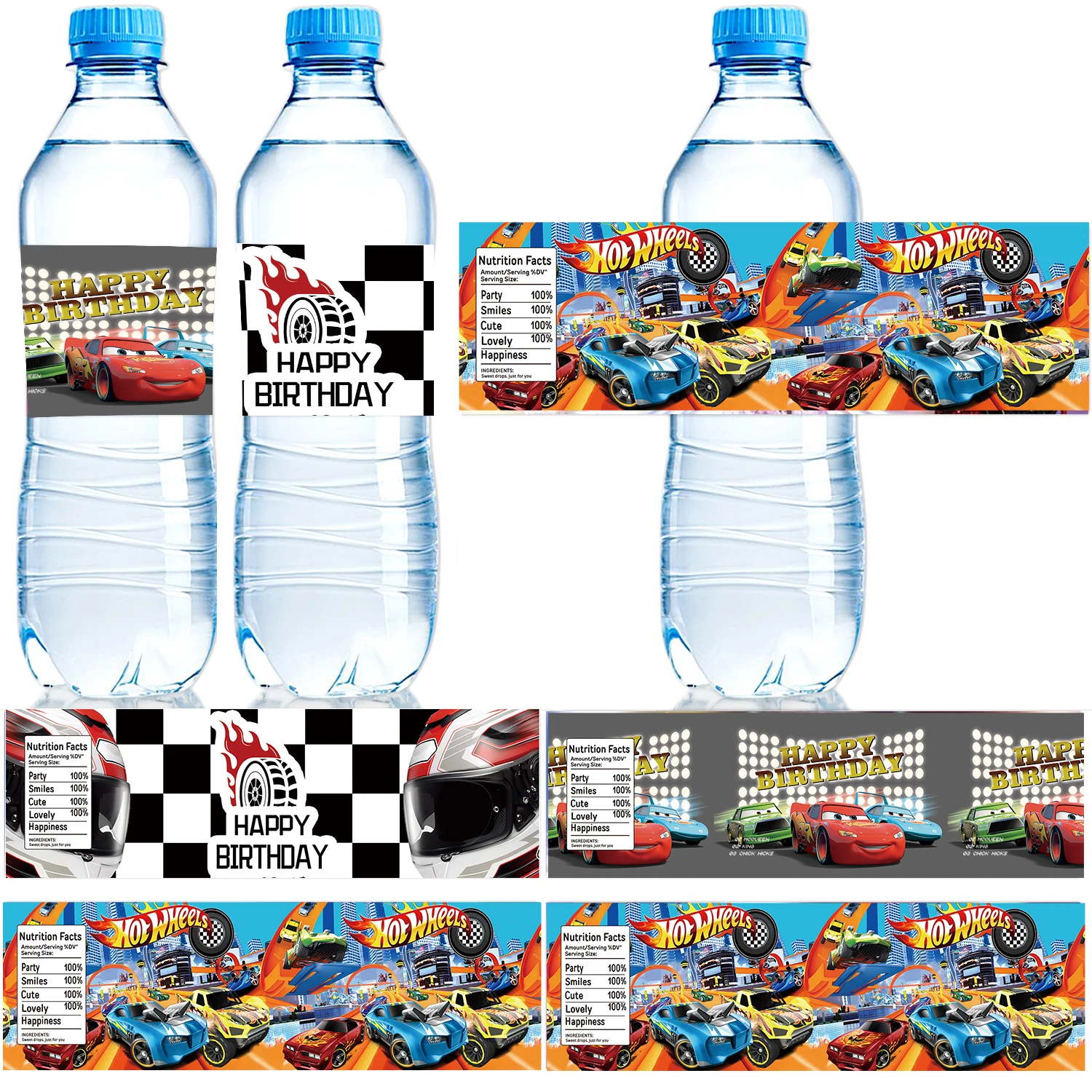 Hot-Wheels-Cars-Water-Bottle-Labels-Party-Supplies-Birthday-Decorations ...