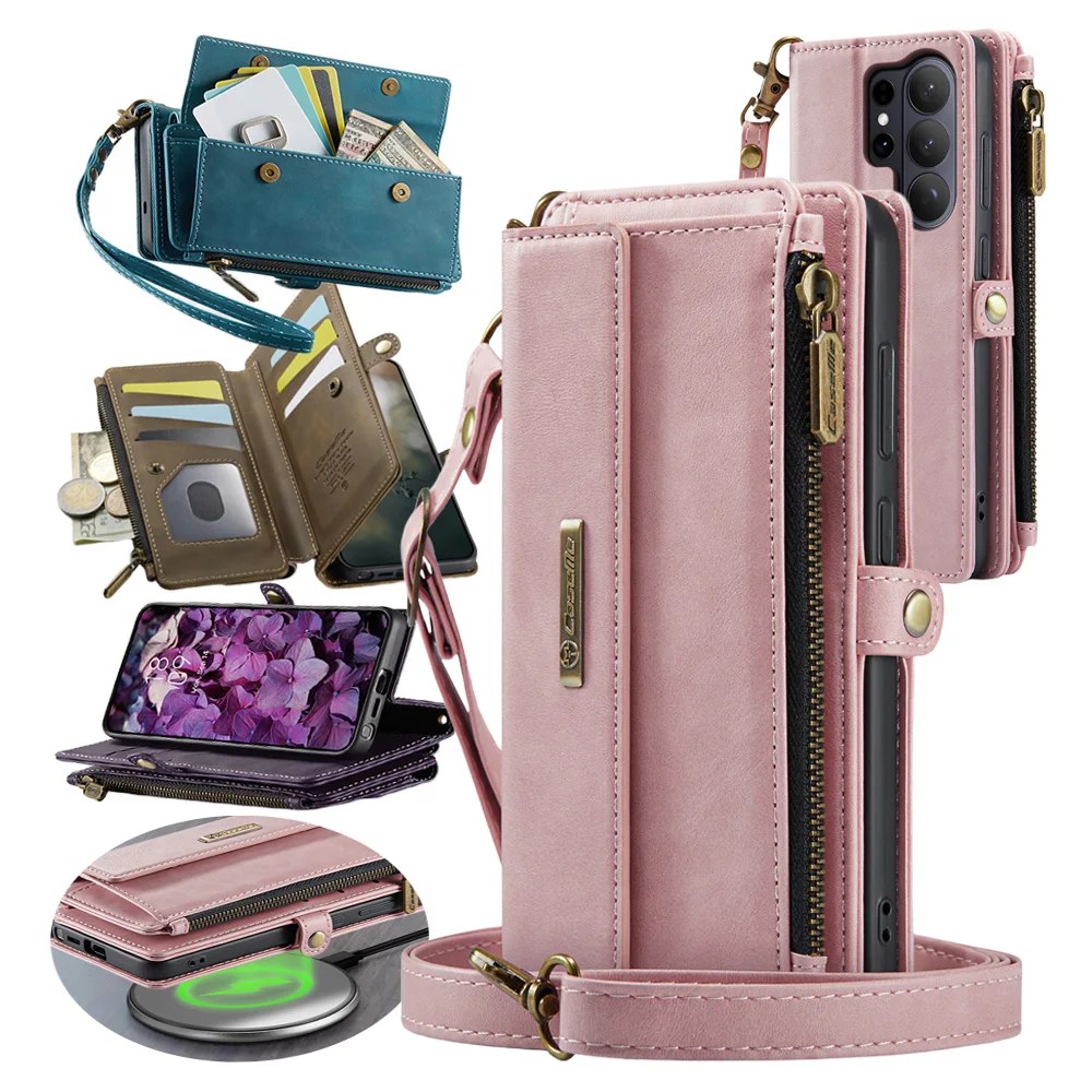 Wireless Charging Crossbody Phone Cover Bag for Samsung Galaxy S26u S26 ...