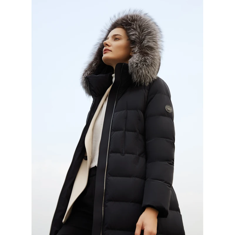 BOSIDENG-Winter-down-jacket-women-high-waist-winter-coat-real-fur ...
