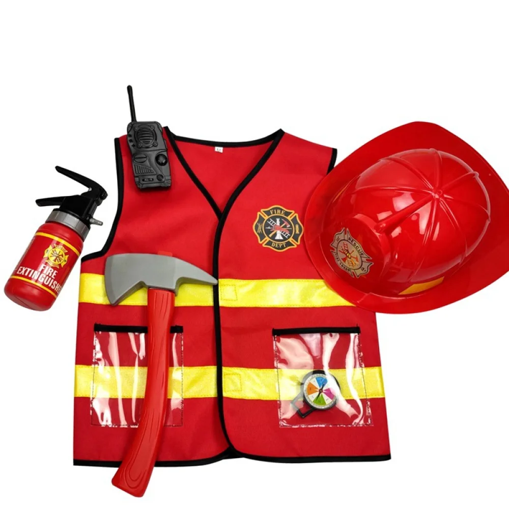 Firefighter-Costume-Role-Play-Set-Kids-Fireman-Halloween-Dress-up-with ...