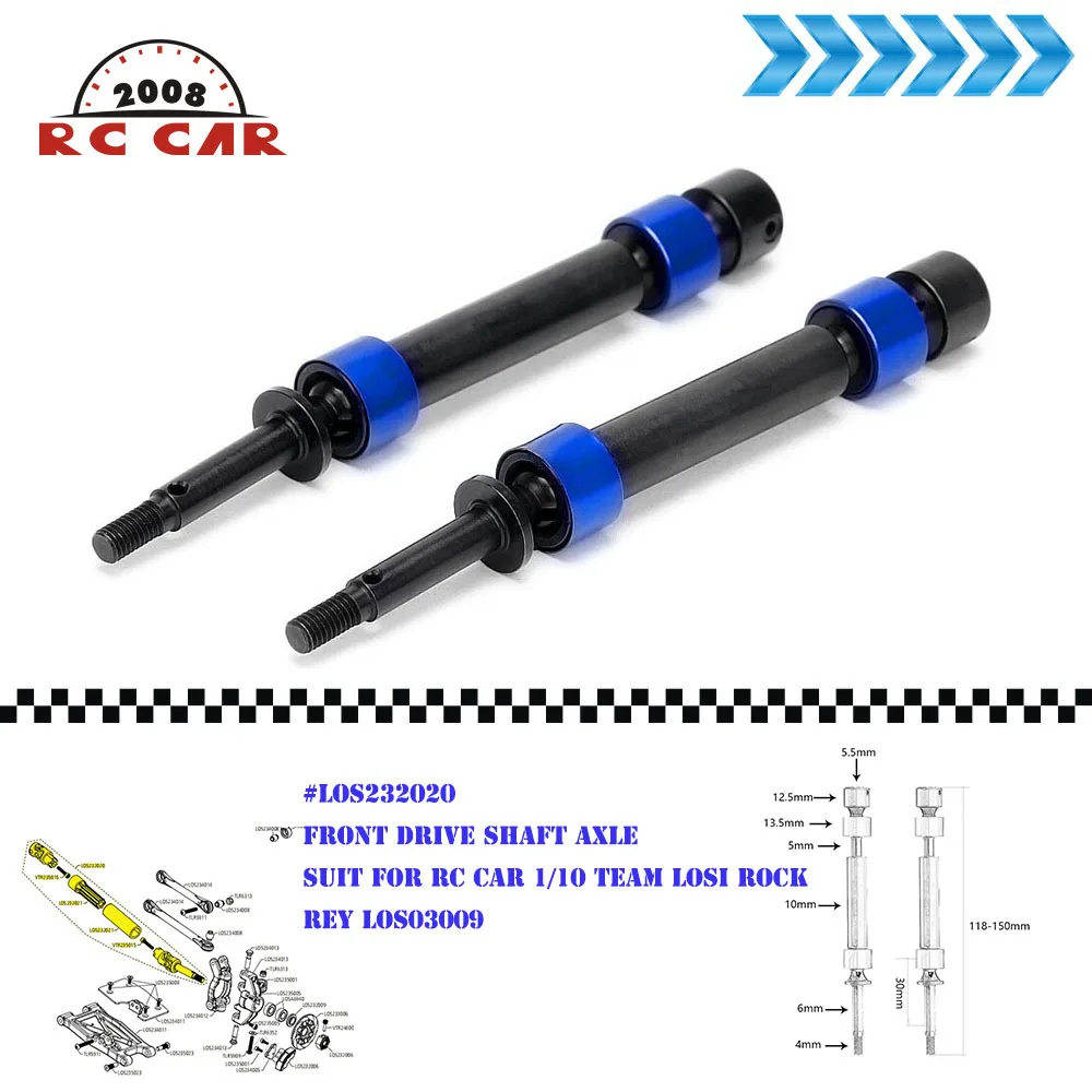 Axial SCX10 CVD Axles 105mm Steel CVD Drive Shafts & 12mm Hex Hub ...