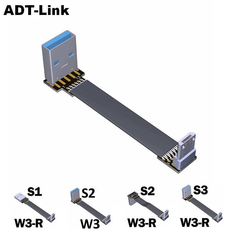 Fpv Micro Usb 2.0 Type-a 90 Degree Adapter 5cm-100cm Fpc Ribbon Flat ...