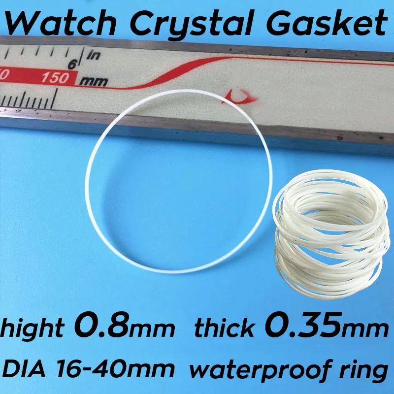1PC White Watch Crystal Gasket 0.8mm Height 0.35mm Thick Waterproof ...
