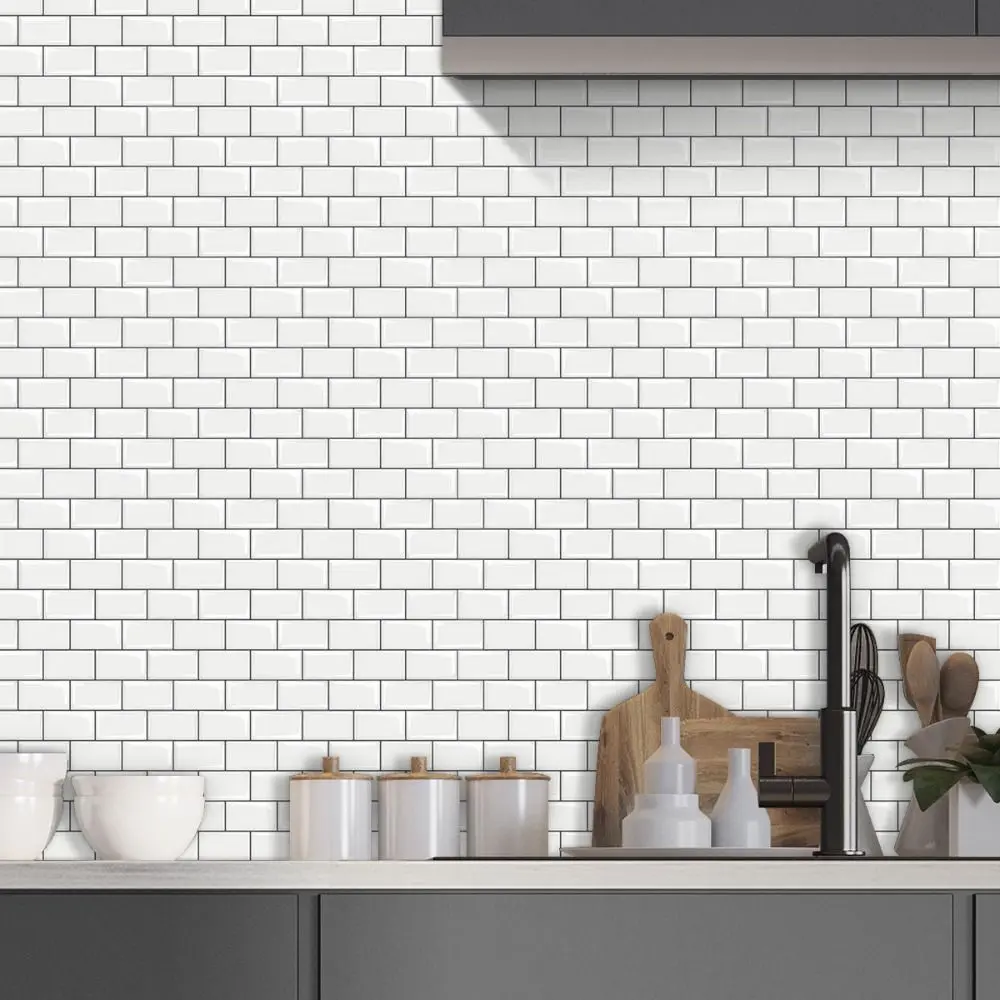 DIY-3D-Effect-Subway-Tile-Self-Adhesive-Water-Resistant-Wallpaper-for ...