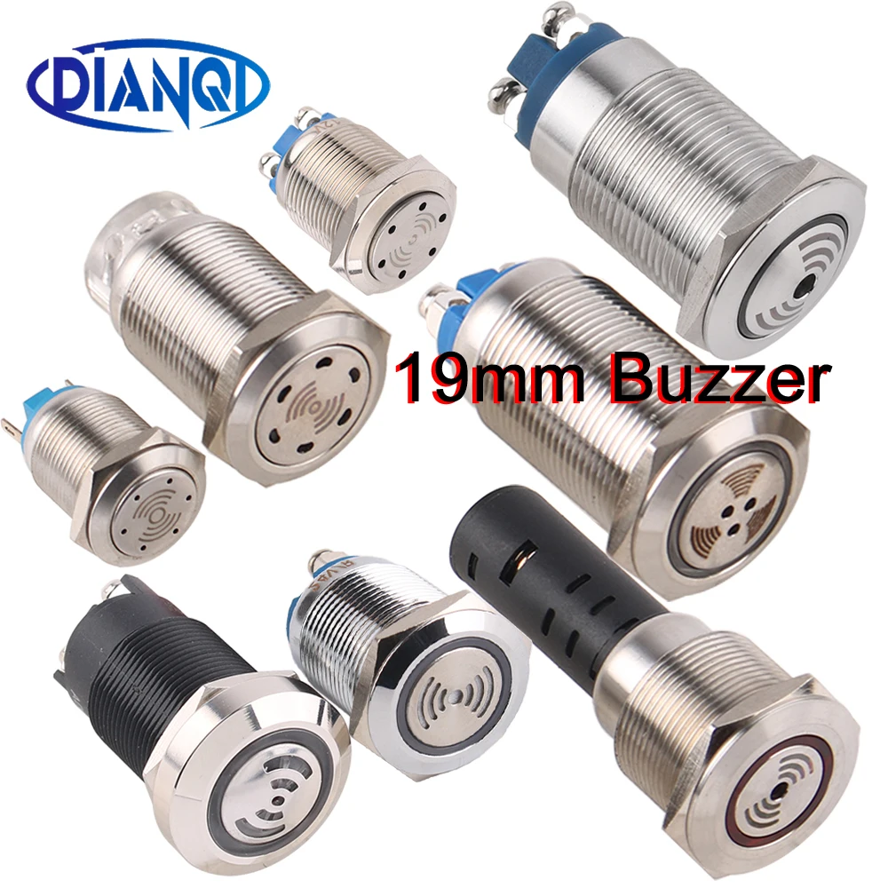 Metal-Buzzer-Speaker-Warning-Device-Light-With-Flashing-LED-Waterproof ...