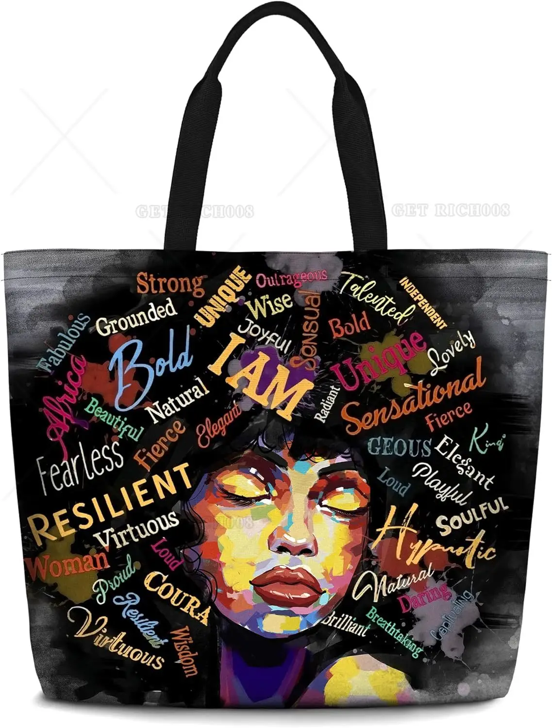 Afro-Women-Tote-Bags-African-American-Shoulder-Bag-Afro-Black-Girl ...