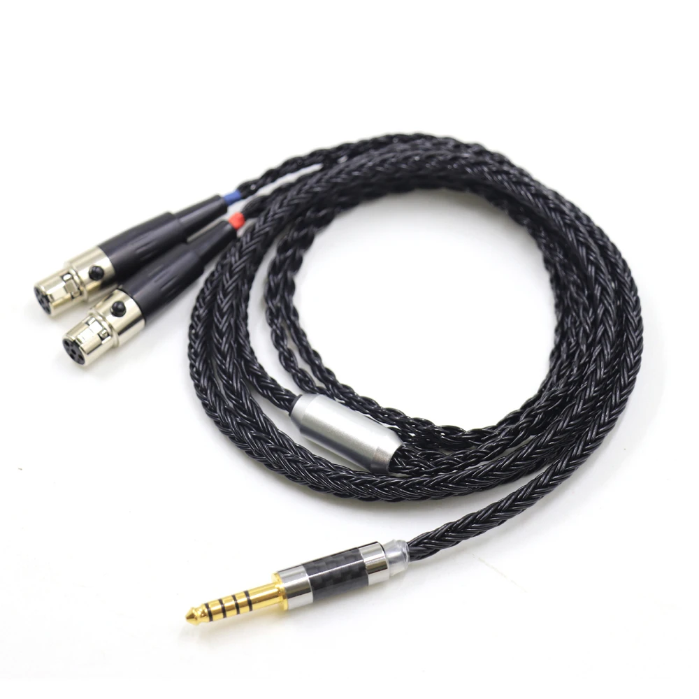 New-4-4MM-Balanced-HiFi-Black-Braided-Earphone-Cable-For-Audeze-LCD-3 ...