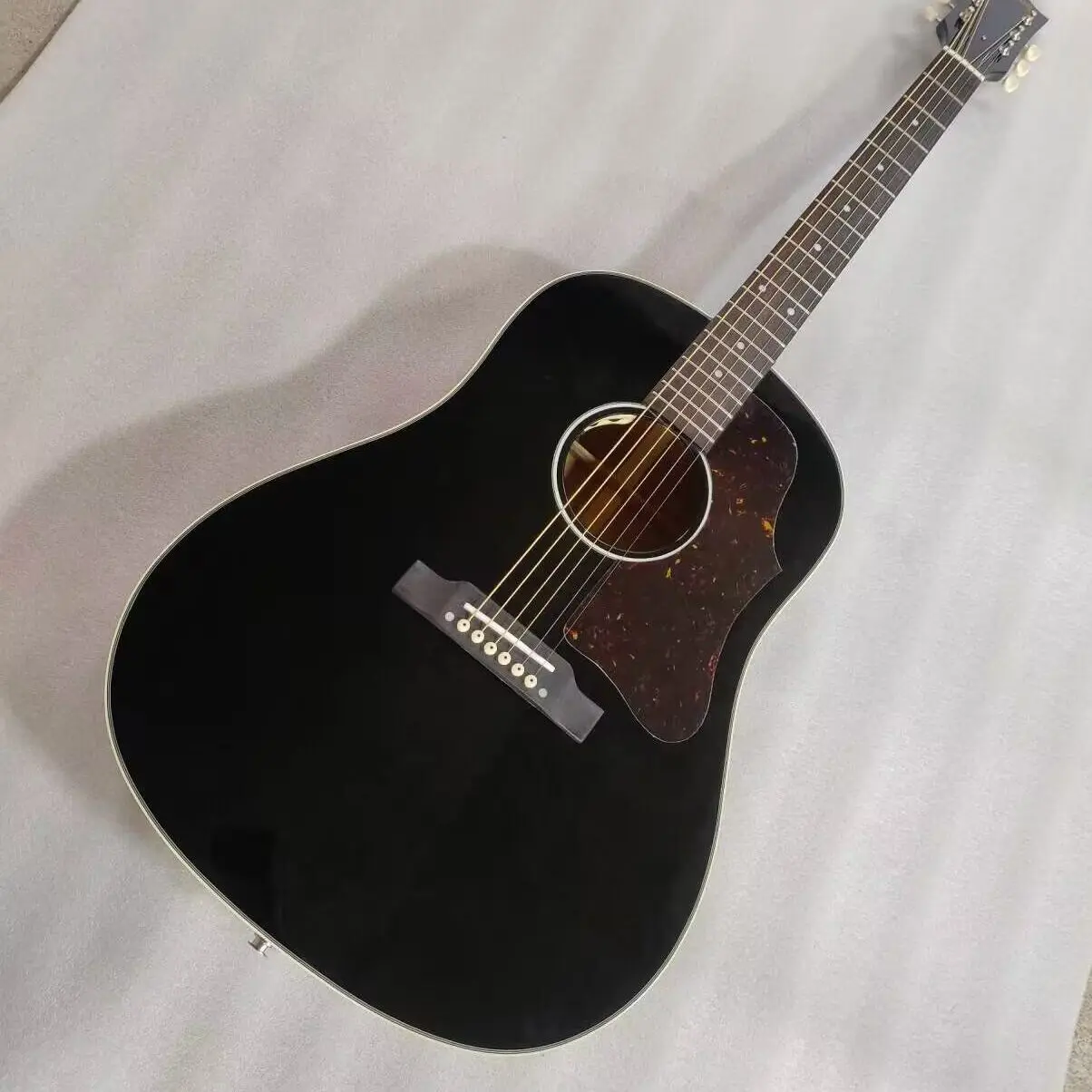 J45-style-custom-acoustic-guitar-slope-shoulder-black-acoustic-guitar ...