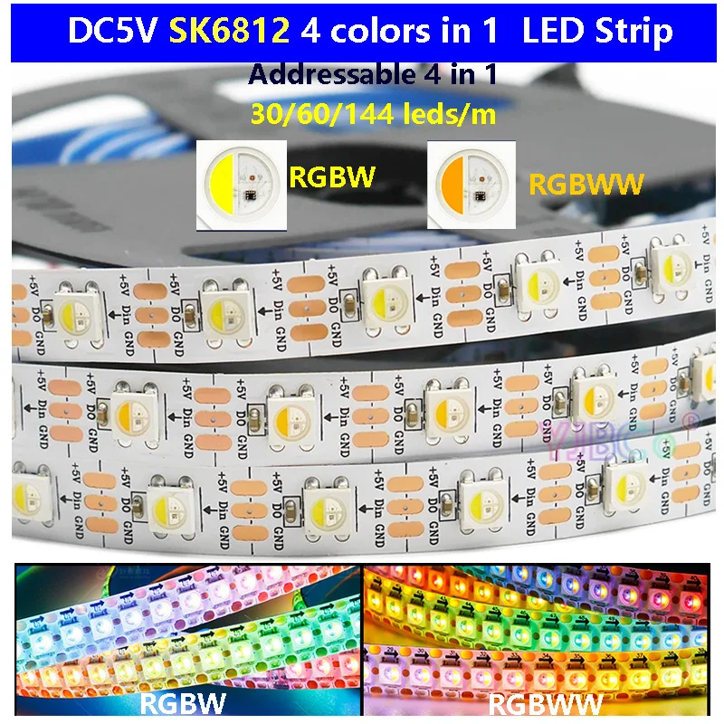 SK6812-RGBW-RGBWW-4-in-1-Led-Strip-Light-Similar-WS2812B-Individual ...