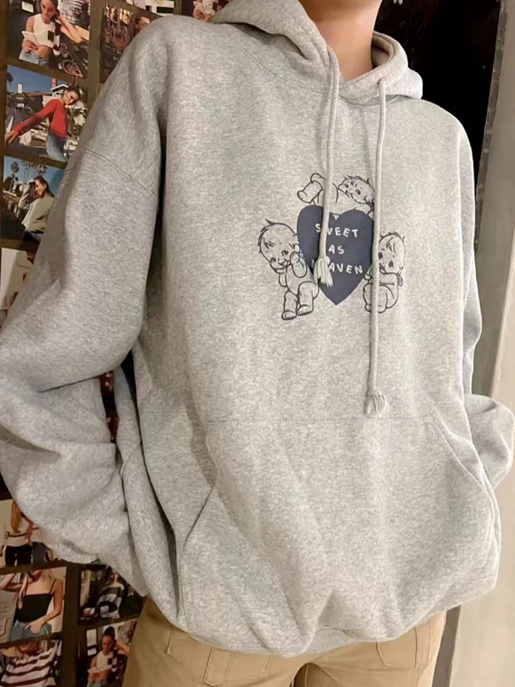 Sudaderas-con-capucha-con-estampado-de-ngel-para-mujer-ropa-de-calle-de ...