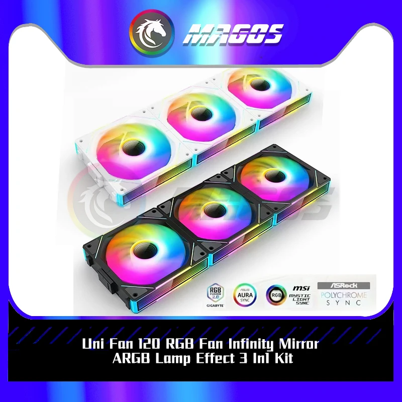 Uni-rgb Infinity Mirror Fan Argb Lamp Effect Em Ventilador Cableless ...