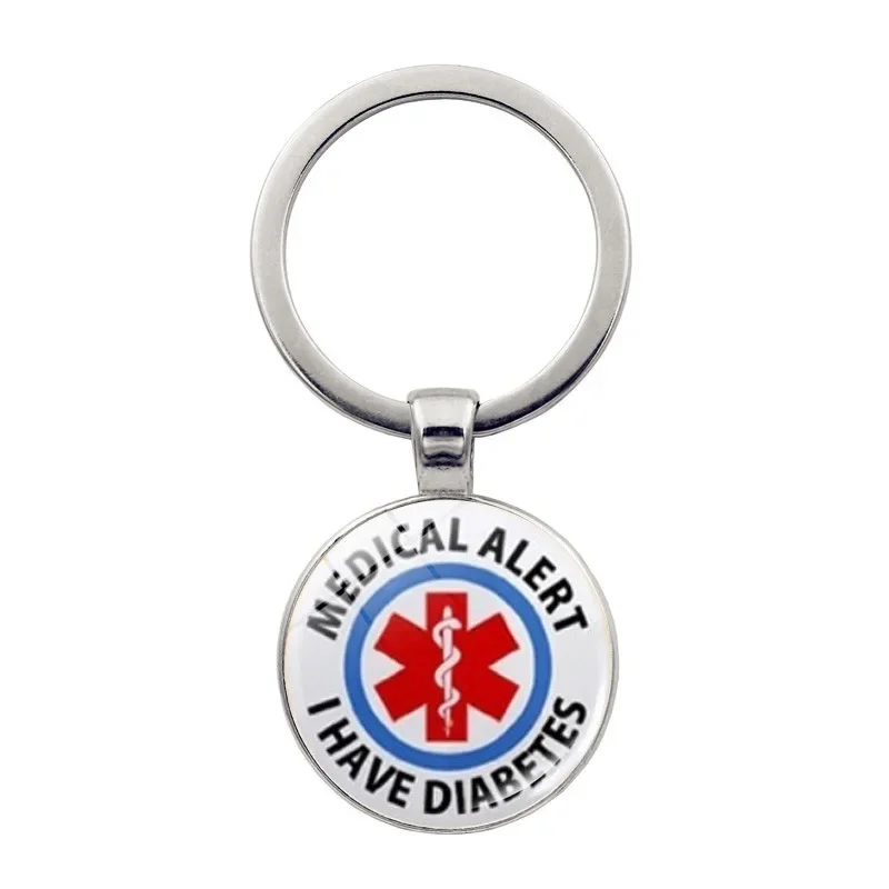 Diabetic Keychain Medical Alert for Men Women Medic Star of Life Key ...