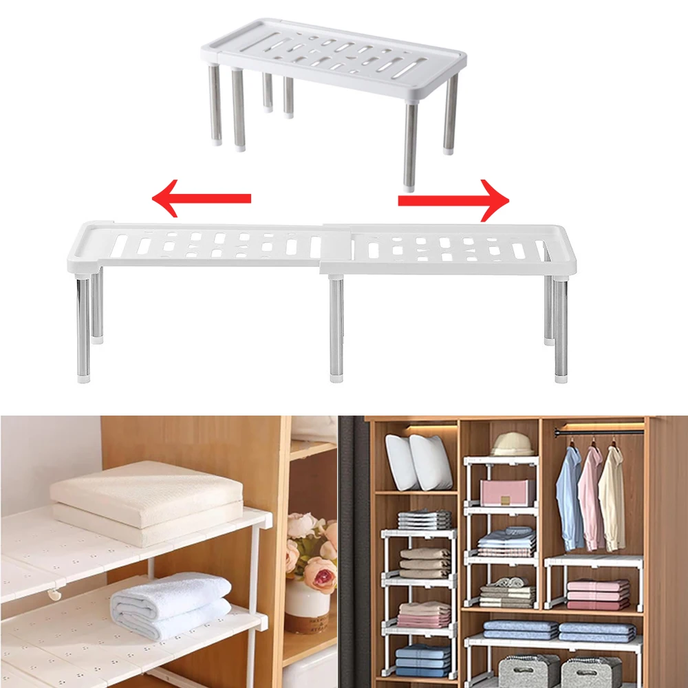 Partition Expandable Closet Rack, Adjustable Cabinet Storage Rack ...