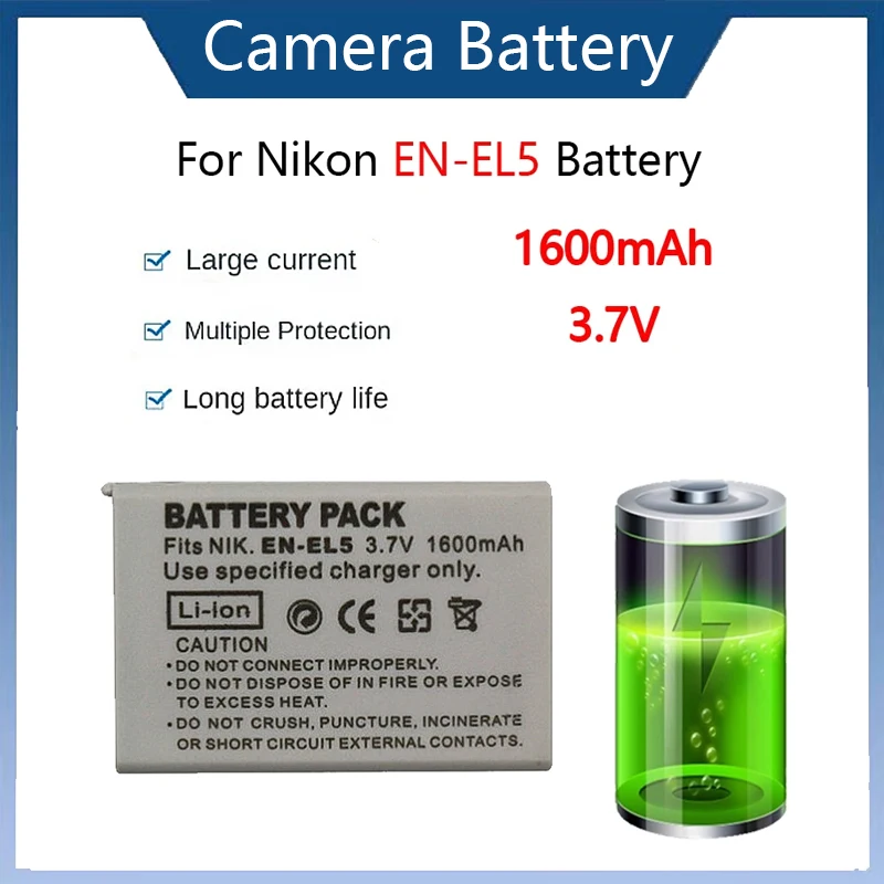 1600mAh-3-7V-EN-EL5-ENEL5-EL5-Batteries-for-Nikon-COOLPIX-P100-P3-P4 ...