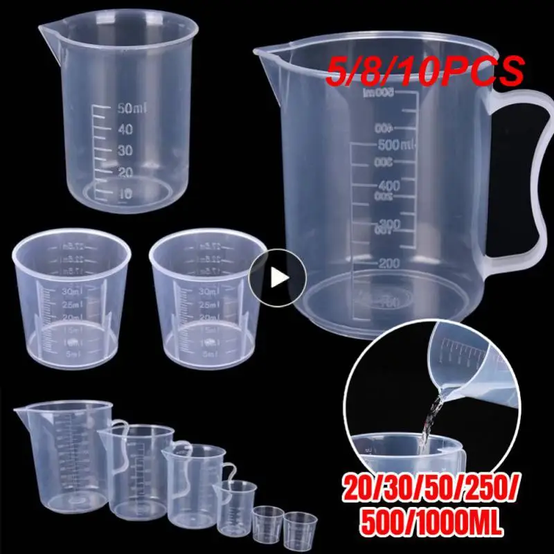 5-8-10PCS-20ml-30ml-50ml-250ml-500ml-1000ml-Measuring-Jug-Plastic ...