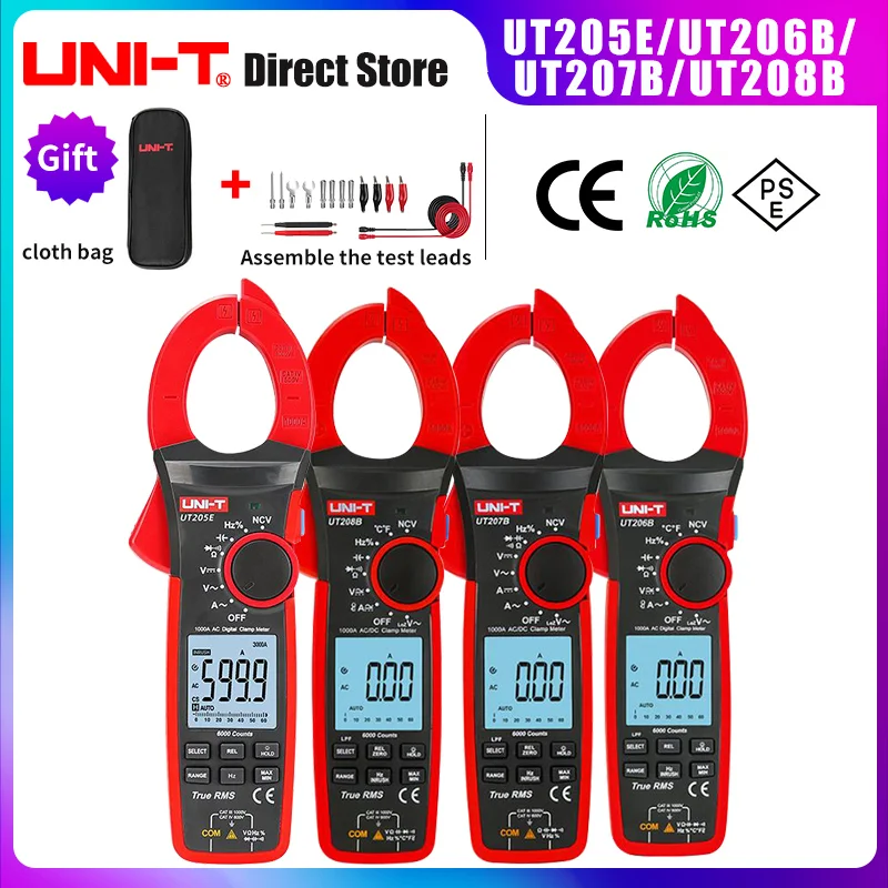 UNI-T UT207B UT208B Analog Digital Clamp Meter AC DC 1000A 1000V ...