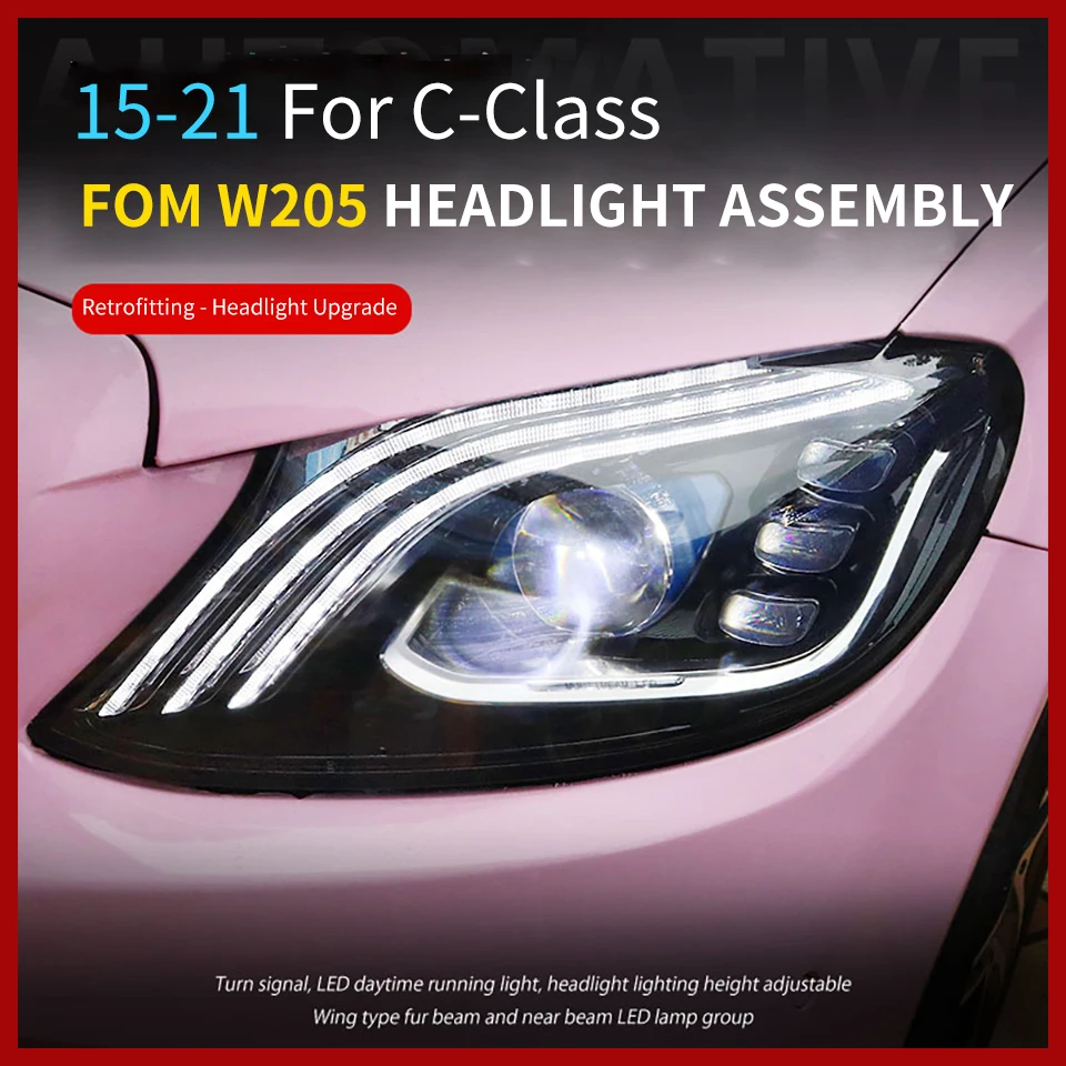 FT-Car-Lights-For-Benz-W205-C-Class-2014-2021-LED-Headlight-Assembly ...