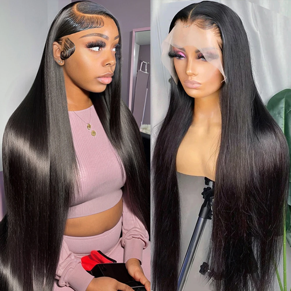 Transparent-Straight-Lace-Frontal-Wig-13x4-13x6-Lace-Front-Human-Hair ...