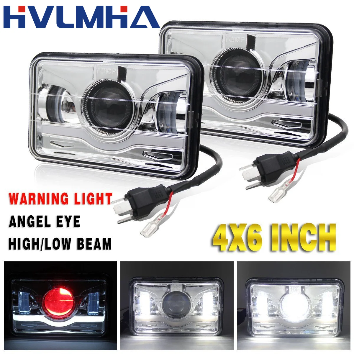 12V-24V-4x6-Inch-LED-H4-Headlight-Led-Work-Light-With-DRL-H4651-H4652 ...