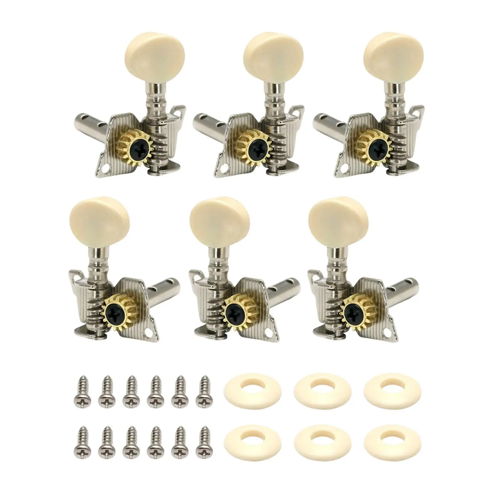 6Pcs Classical Guitar String Tuning Pegs with Screws Decorative Replace ...