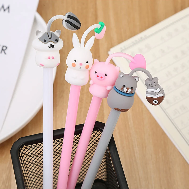 Novelty Rabbit Cat Hamster Pig Animal Gel Pen 0.5mm Ink Cute Kawaii ...