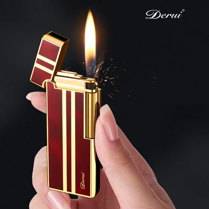 2024-New-Derui-Ultra-thin-Portable-Metal-Inflatable-Lighter-Windproof ...