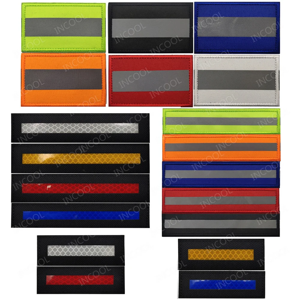 Reflective Fastener Safety Patches White Green Orange Chevron Appliqued ...