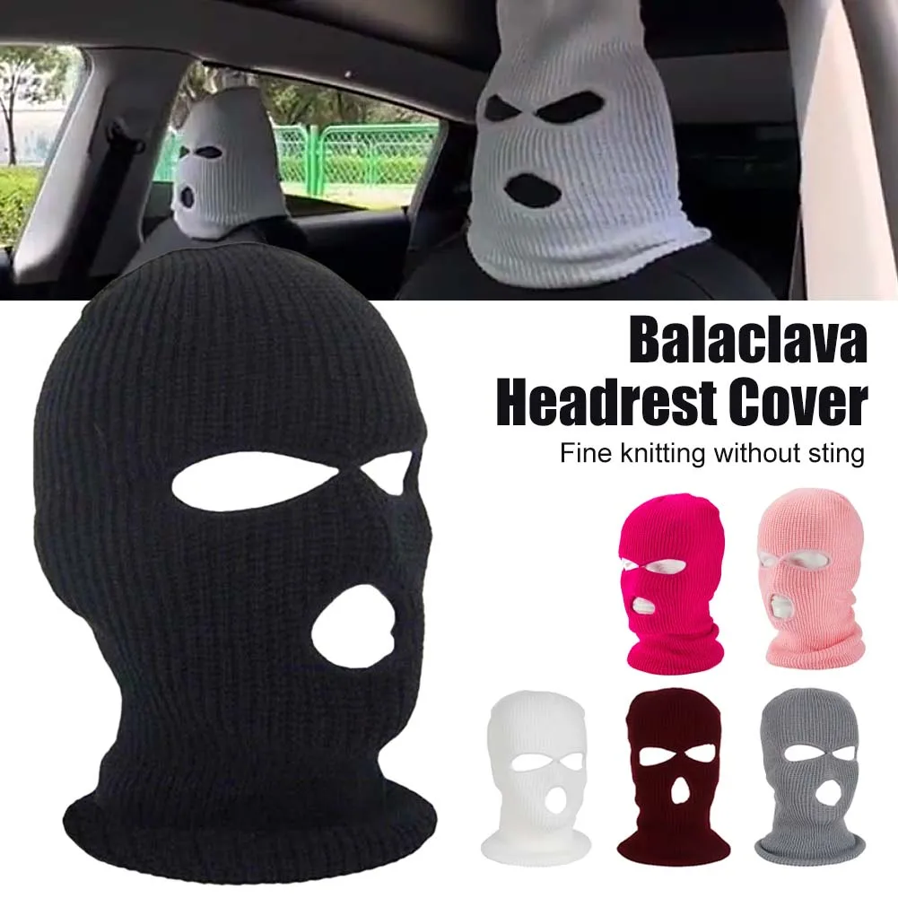 Universal Car Seat Headrest Cover Balaclava 3Hole Full Cover Halloween ...