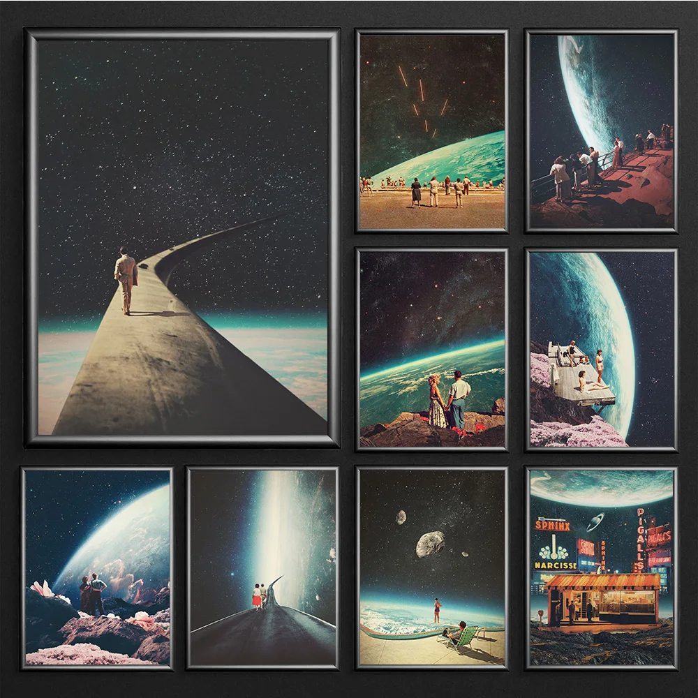 Science-Fiction-Space-Collage-Romantic-City-Prints-Poster-Canvas ...