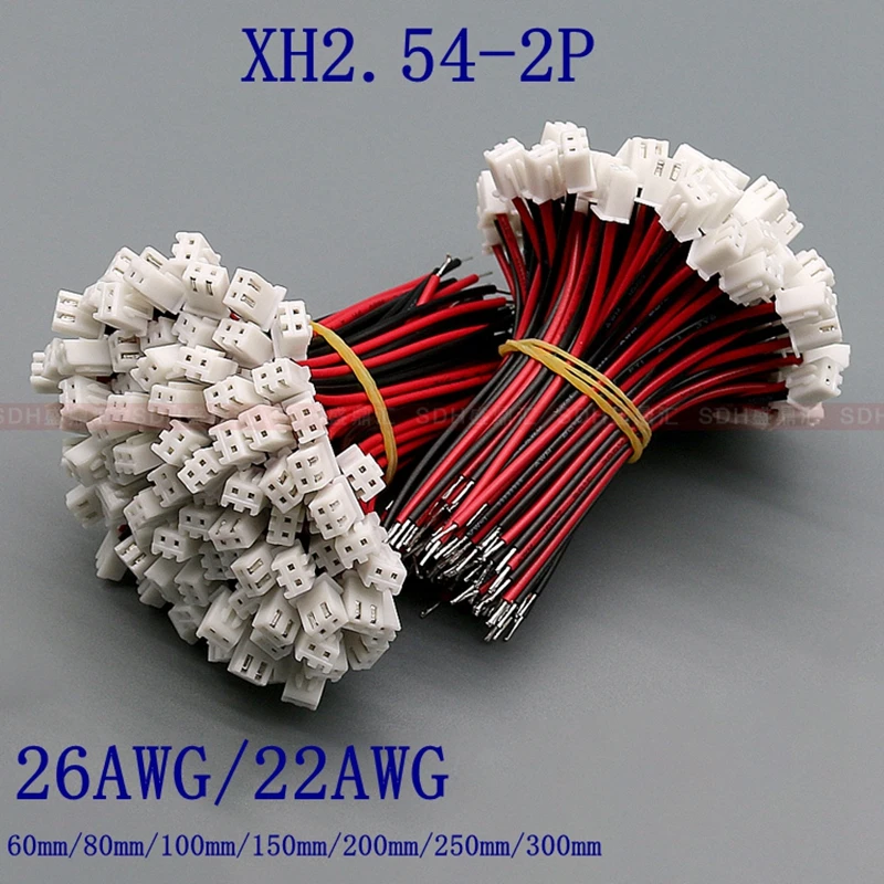100Pcs-JST-XH2-54-XH-2-54mm-Wire-Cable-Connector-2-Pin-Pitch-Male-Plug ...