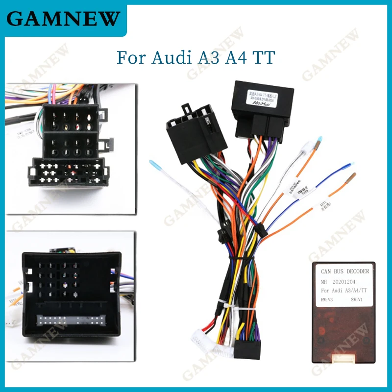 Car-16pin-Wiring-Harness-Adapter-Canbus-Box-Decoder-Android-Radio-Power ...