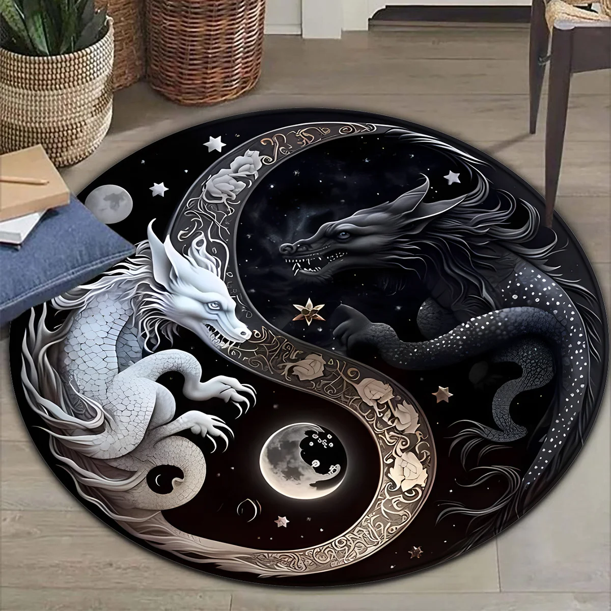 Modern-Dragon-Pattern-Area-Round-Rug-Dragon-Carpet-Home-Hotel-Living ...