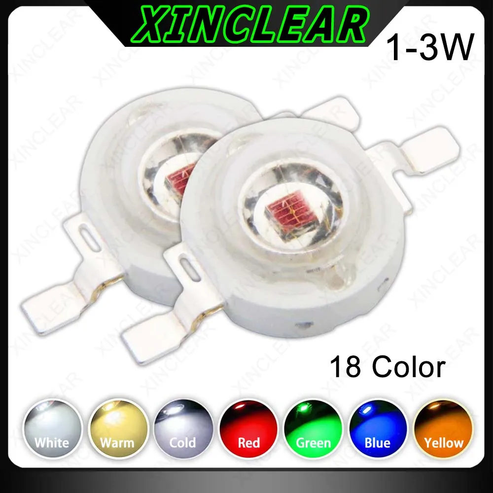 1W 3W High Bright LED Chips Warm Natural White Red Green Blue RGB ...
