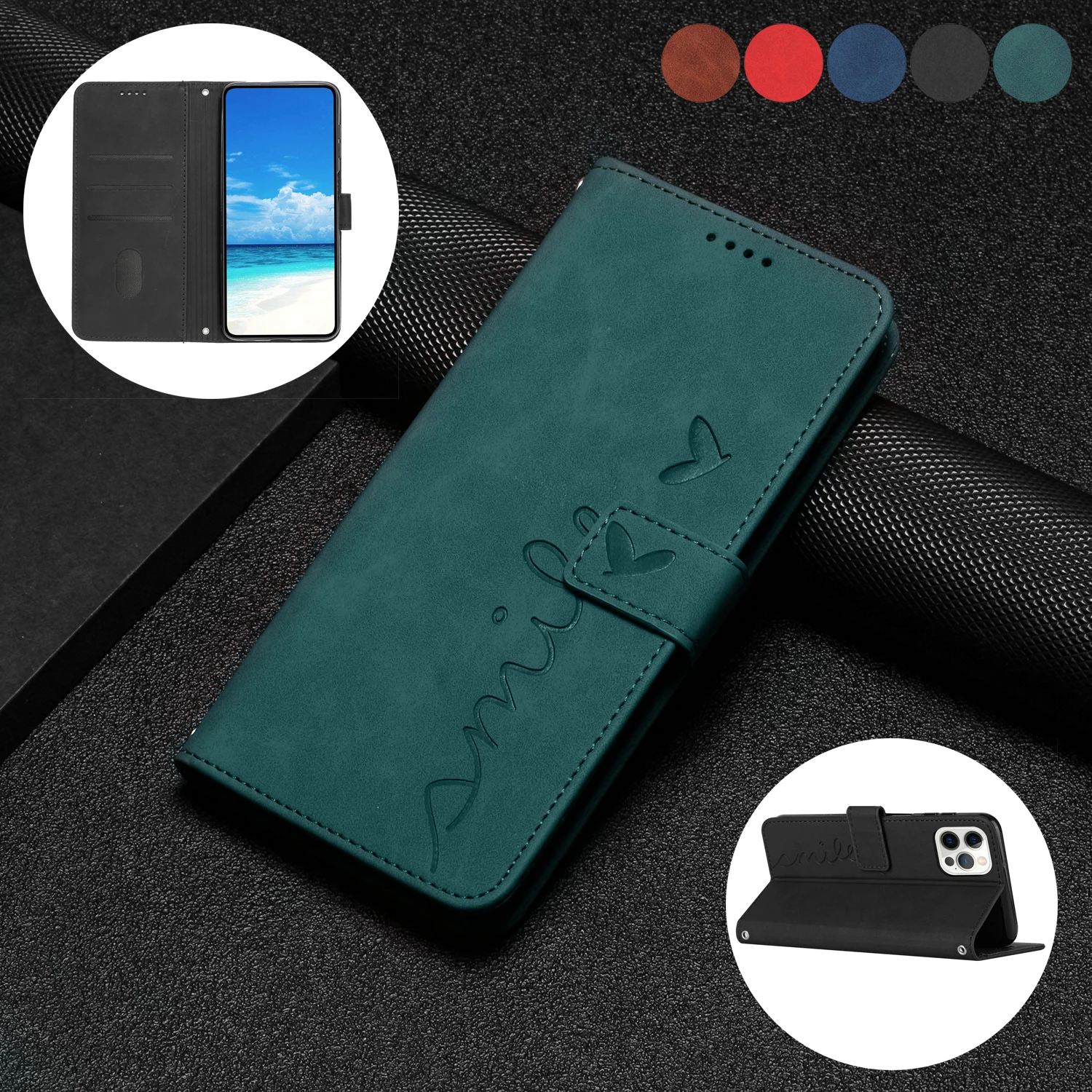 Leather Flip Wallet Case For OPPO A96 A95 A94 A93 A92 A76 A74 A73 A72 ...