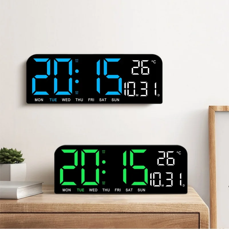 9-Inch-Digital-Wall-Clock-USB-Powered-Large-Temperature-Date-Week ...