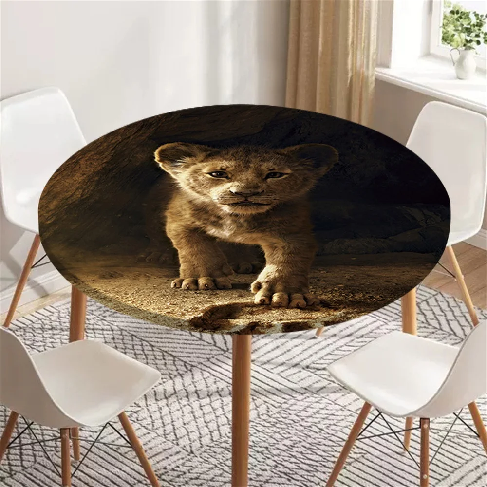 Tiger-Round-Tablecloth-Autumn-Leaves-Theme-Black-and-White-Tablecloth ...