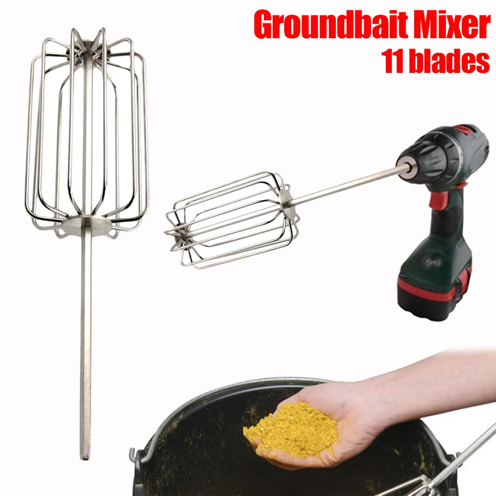 NEW-Sturdy-Groundbait-Mixer-Fishing-Bait-Carp-Stainless-Steel-Whisk-11 ...