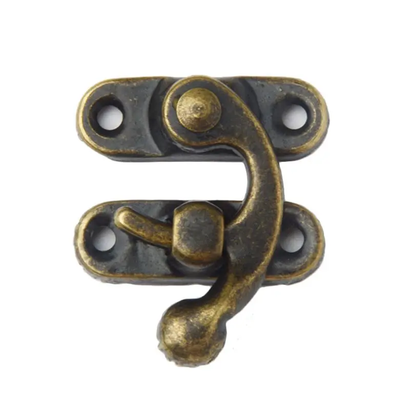 2PCS-Lot-Mini-Iron-Solid-Bronze-Antique-Right-Latch-Hook-Hasp-Horn-Lock ...