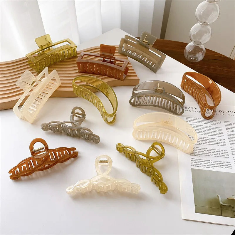 Elegant-Retro-Hair-Claws-Clips-Temperament-Geometry-Hair-Claws-Solid ...