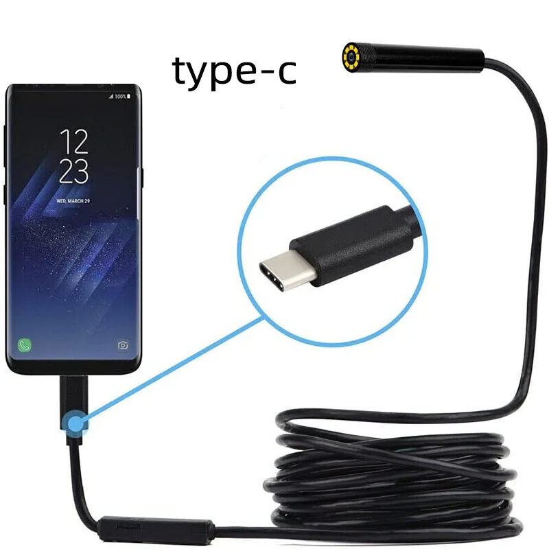 Micro Endoscope HD Étanche IP67 de 7mm, Caméra USB Type C pour ...