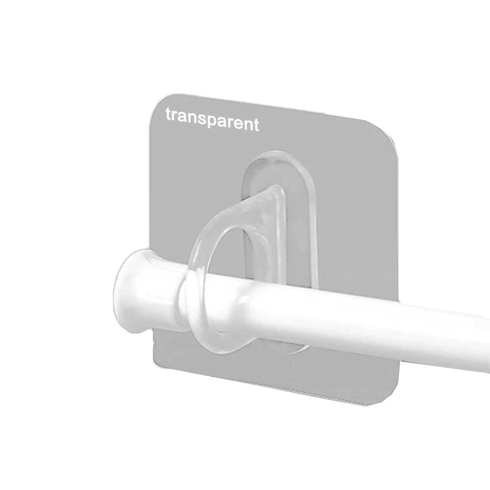 Transparent-Rod-Holder-Multi-function-Hooks-Self-Adhesive-Wall-Hanger ...