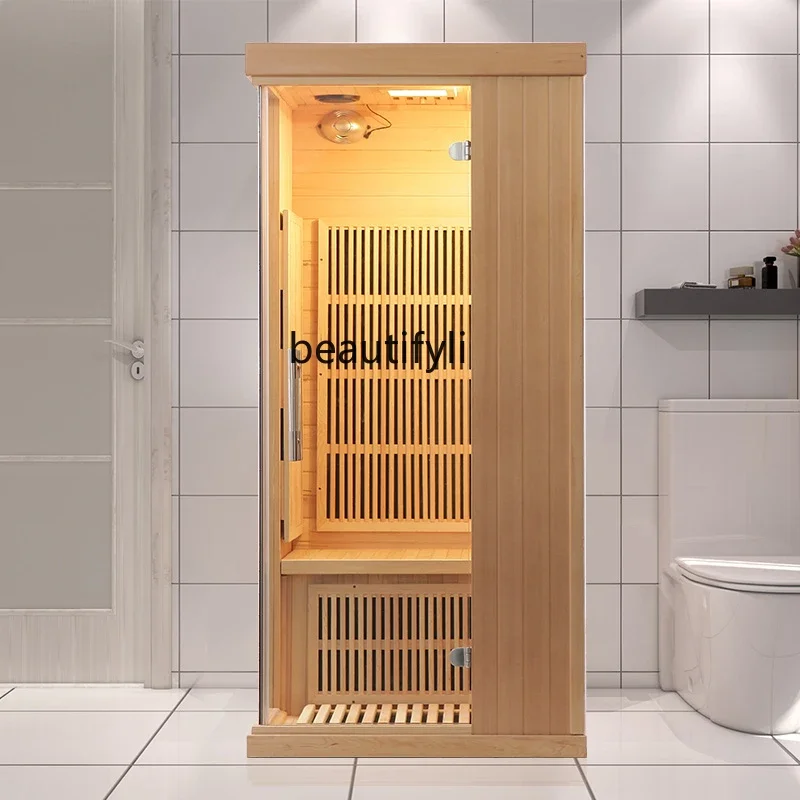 Red-light-wave-sweat-sauna-room-Carbon-crystal-heating-plate-Wooden ...