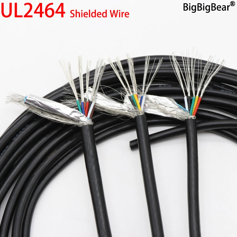 2/5/10M UL2464 Shielded Wire 26AWG 24AWG 22AWG Channel Audio Line 2 3 4 5 6 8 Cores Copper ...