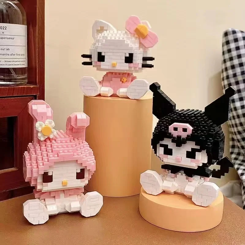 3-6pcs-Hello-kitty-Building-Block-Sanrio-Anime-Figure-Kuromi-Assembled ...