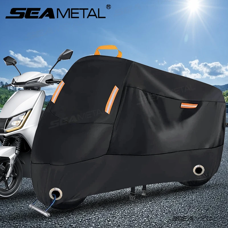 SEAMETAL Outdoor Motorcycle Cover Waterproof Oxford Cloth Weather ...