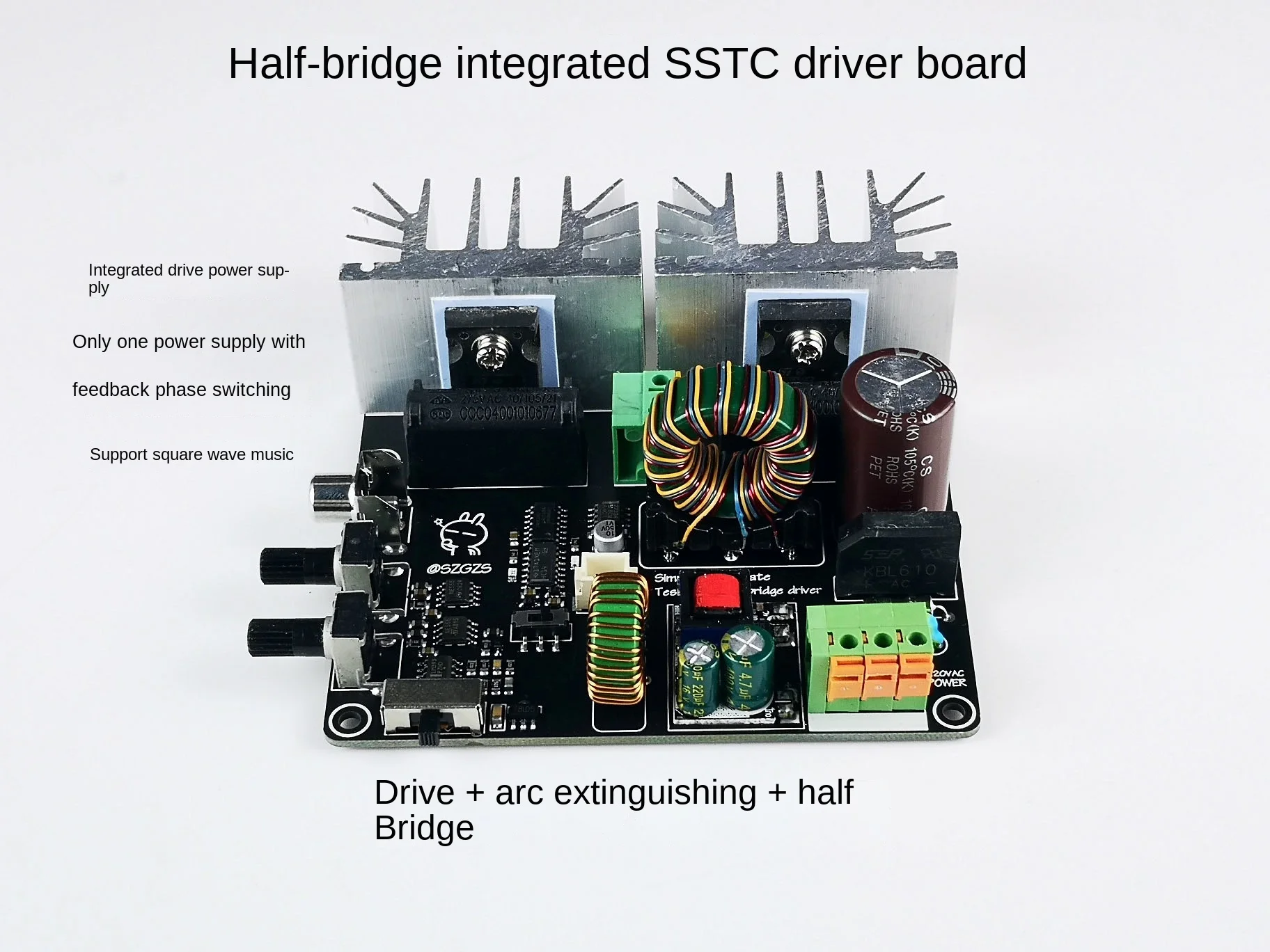 SSTC 솔리드 스테이트 테슬라 코일, 하프 브리지 통합 완료 드라이버 보드| | - AliExpress