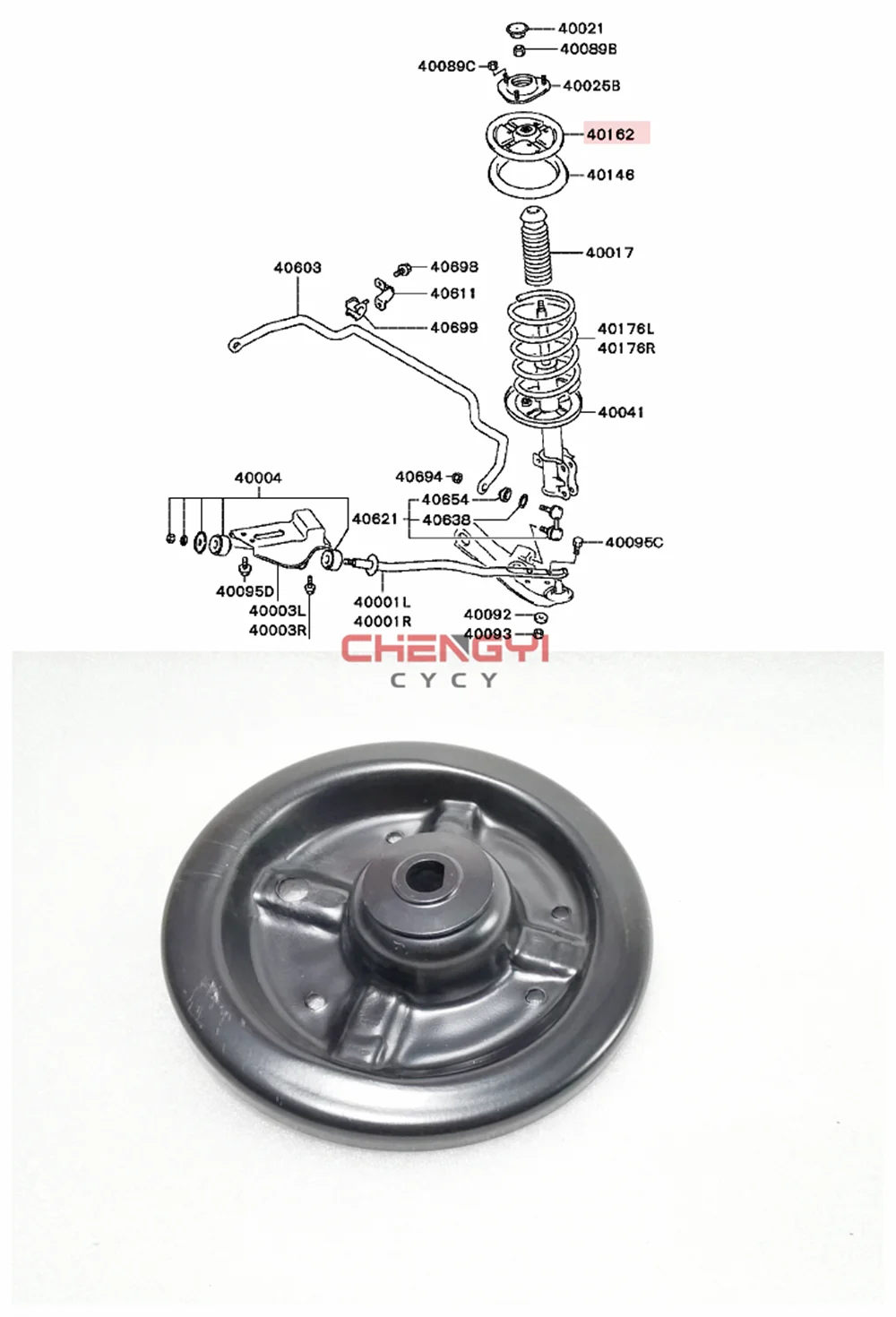 Front-Shock-Absorber-Spring-Upper-Seat-Top-Cover-For-Mitsubishi-Carisma ...