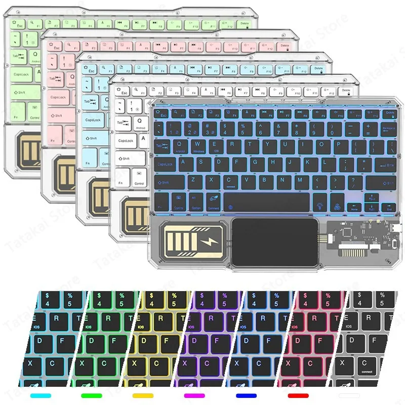 RGB-Backlit-Touchpad-Keyboard-10-inch-for-iPad-Keyboard-BT-Wireless ...